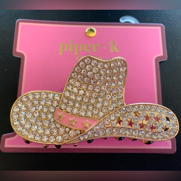 Piper | Accessories | Piper K Sparkling Pink And Gold Cowgirl Hat Hair ...